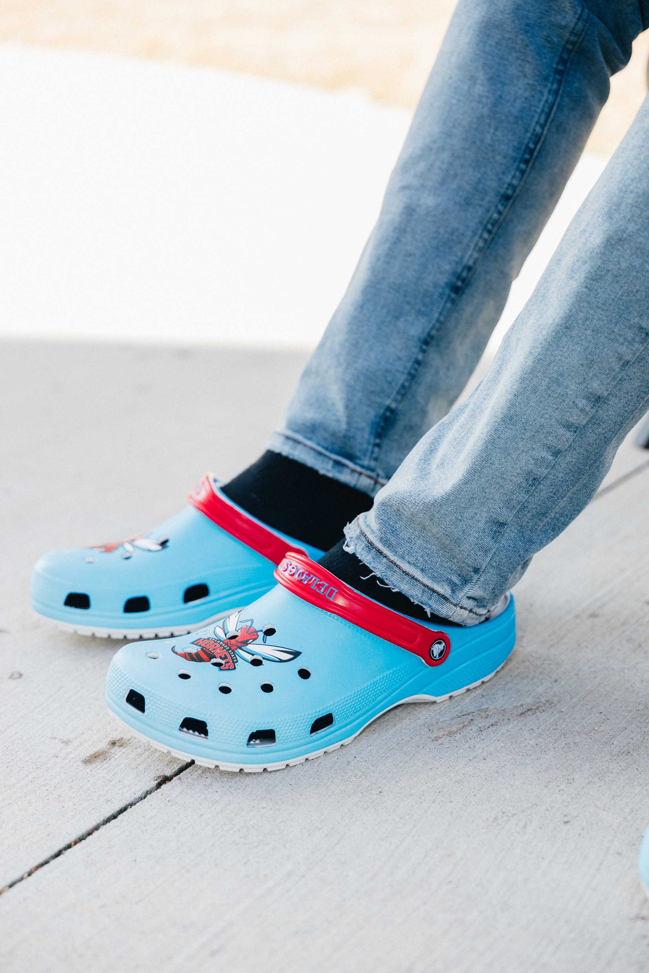 DSU and Crocs develop a Hornet logo shoe design | Delaware State